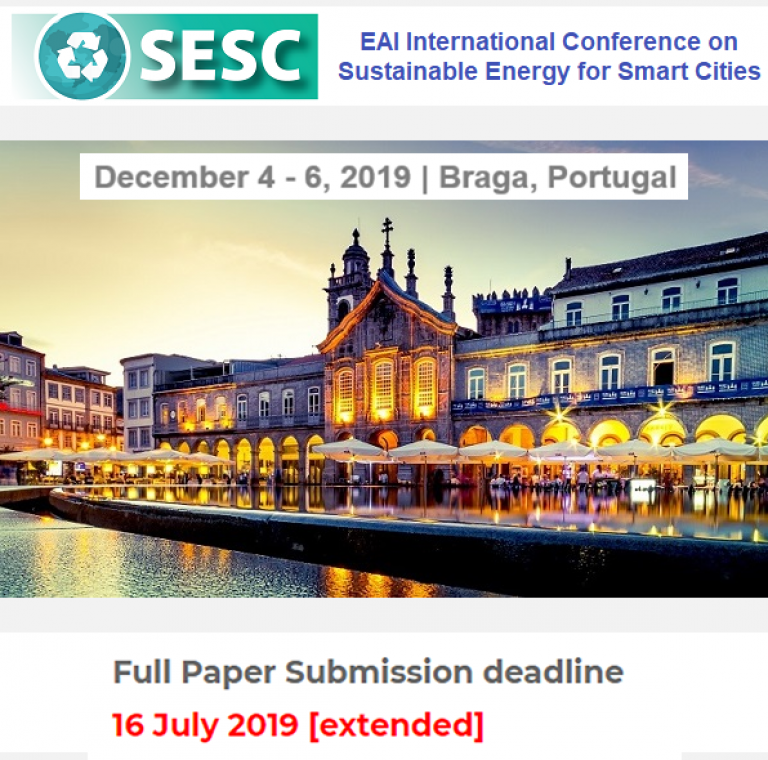 SESC 2019 - EAI International Conference on Sustainable Energy for Smart Cities 2019 - Braga de ...